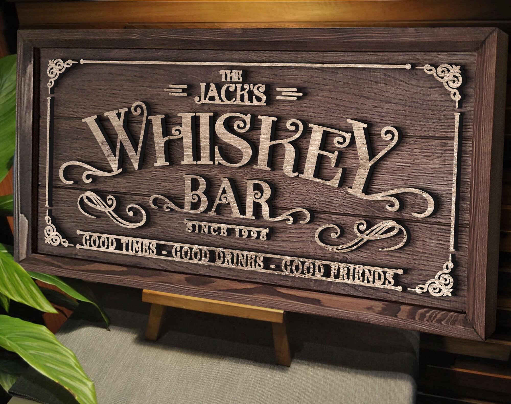 Personalized Handmade Oak Tree Bar Sign, Custom Wood Bar Sign, Bar and ...