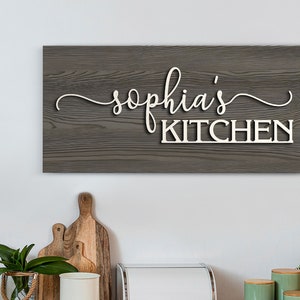 Personalized Kitchen Sign, Wooden Sign Gift, Custom Wood Sign ...