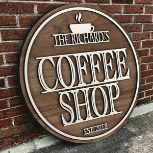 Personalized Wood Coffee Bar Sign Custom Coffee Shop Sign - Etsy