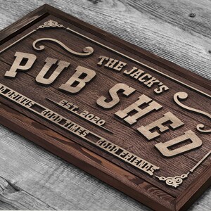 Personalized Handmade Oak Tree Bar Sign Custom Wood Bar Sign - Etsy