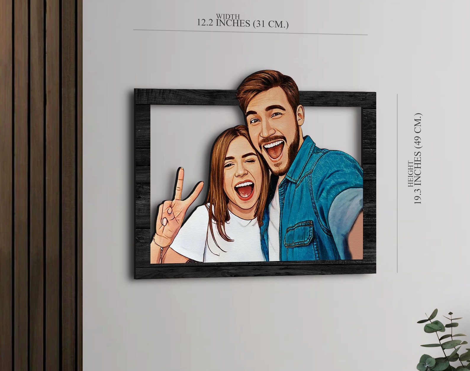 Personalized 3D Wooden Cartoon Family Wall Art, Custom Lovers Cartoon ...