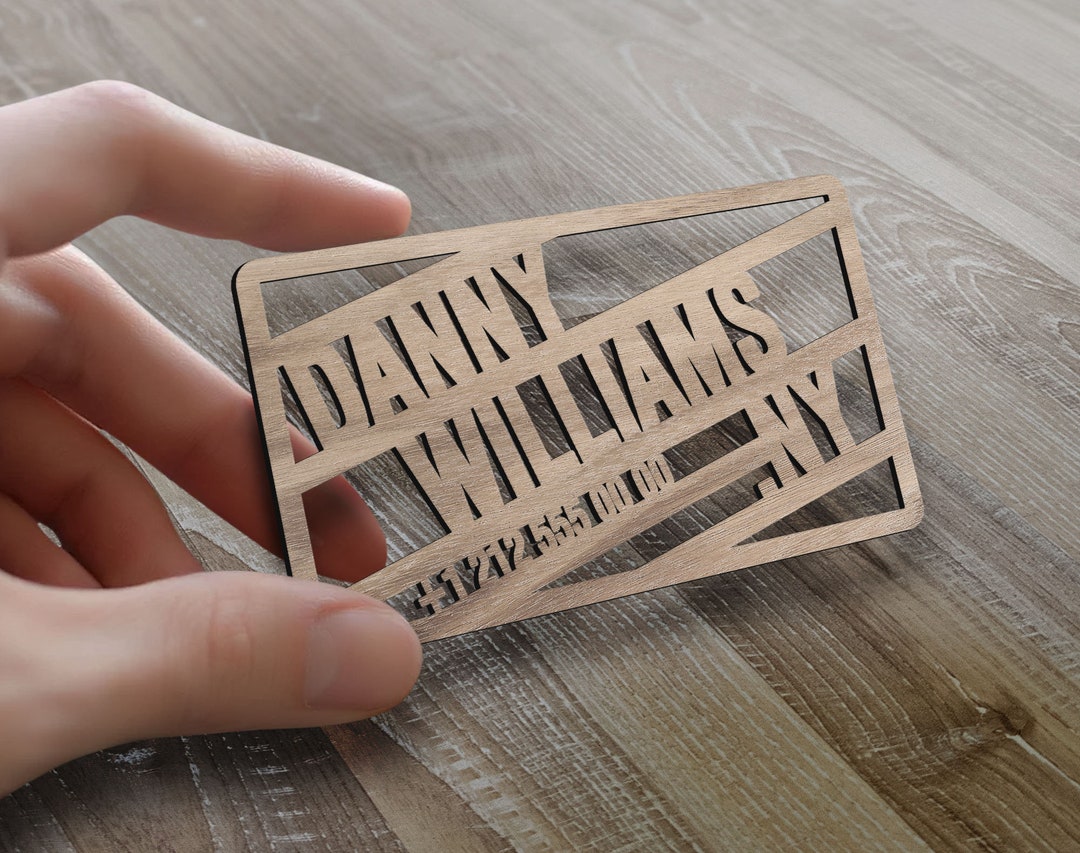 Personalized Wood Laser Cut Business Card, Custom Wooden Business Card ...