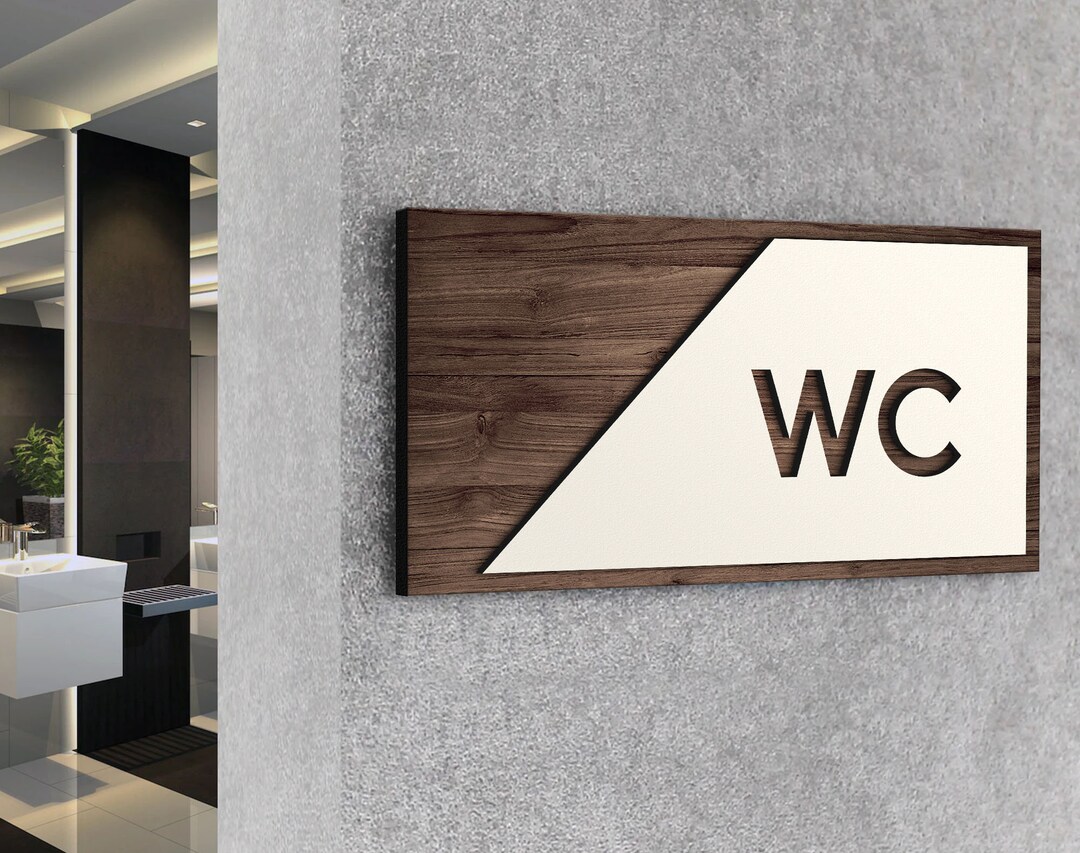 Restroom Door Sign, Men Women WC, Toilet Entrance, Restaurant Sign ...