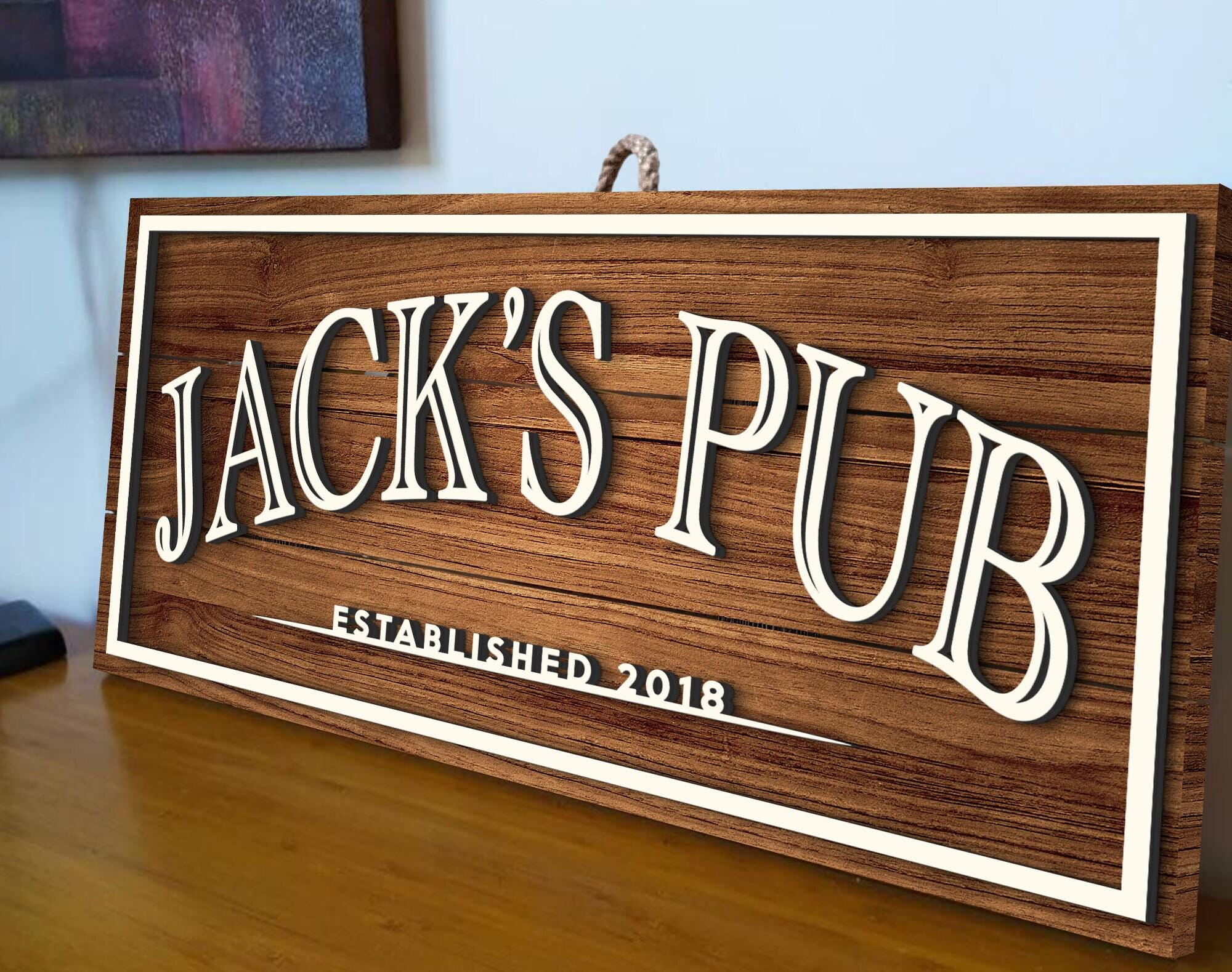 Personalized Bar Sign Wooden Sign Gift Custom Wood Sign Personalized ...
