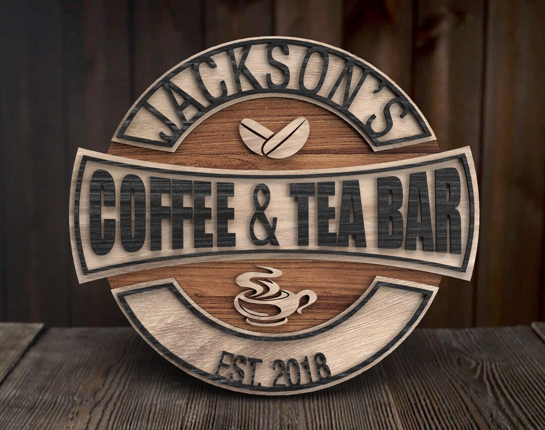 Personalized Coffee Bar Sign, Coffee Sign, Custom Wood Sign, Bar Sign ...