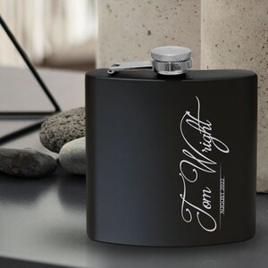 Personalized Laser Engraved Steel Hip Flask, Custom 6oz Hip Flask ...
