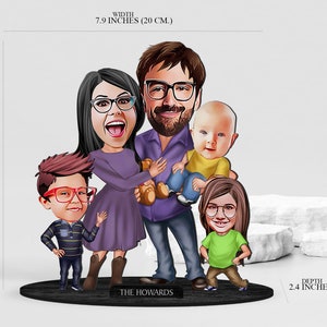 Personalized 3D Wooden Cartooned Family Figurine Trinket, Custom ...