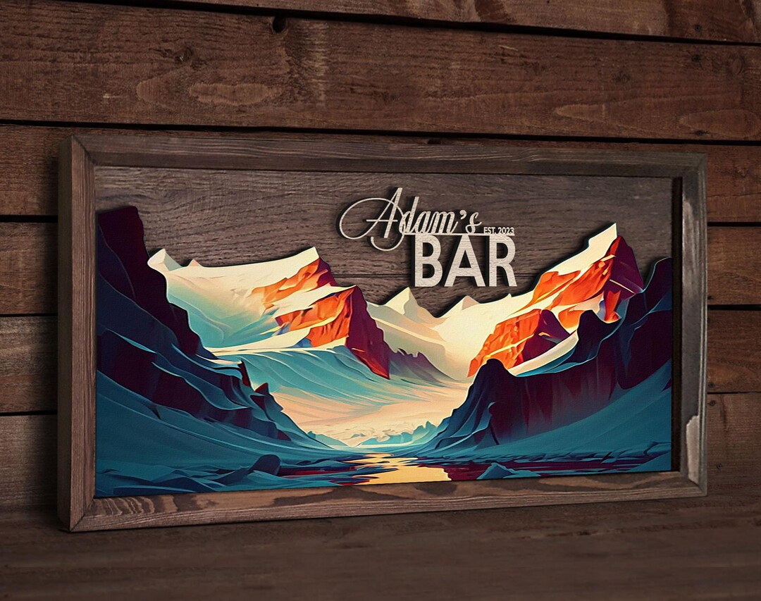 Personalized Handmade Oak Tree Bar Sign, Custom Wood Bar Sign, Bar and ...