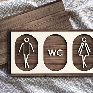 Restroom Door Sign, Men Women WC, Toilet Entrance, Restaurant Sign ...