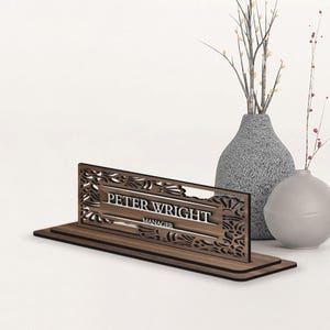 Personalized Handmade 3D Wooden Name Plate, Custom Laser Cut Table Name ...