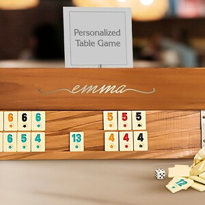 Personalized Embossed Gilded Mirror Okey Table Game, Family Game ...