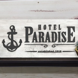 Personalized Logo Hotel Sign, Yacht Club Sign, Custom Wood Sign ...
