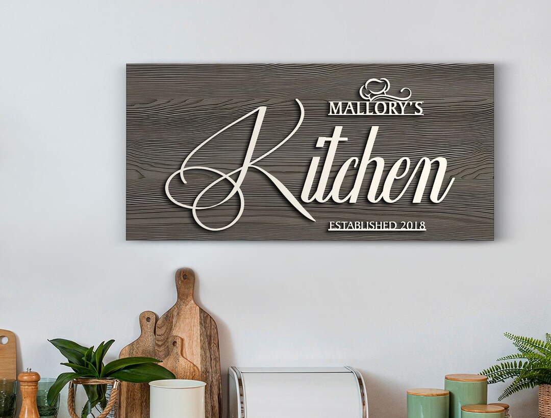 Personalized Name Wood Kitchen Sign Gift, Custom Wood Sign, Home Decor ...