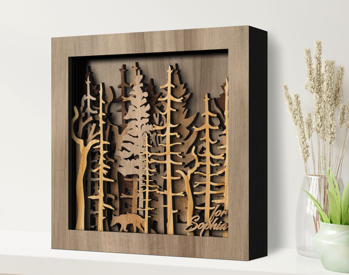 The Wild Forest Handcrafted Seven Layers 3D Wooden - Etsy
