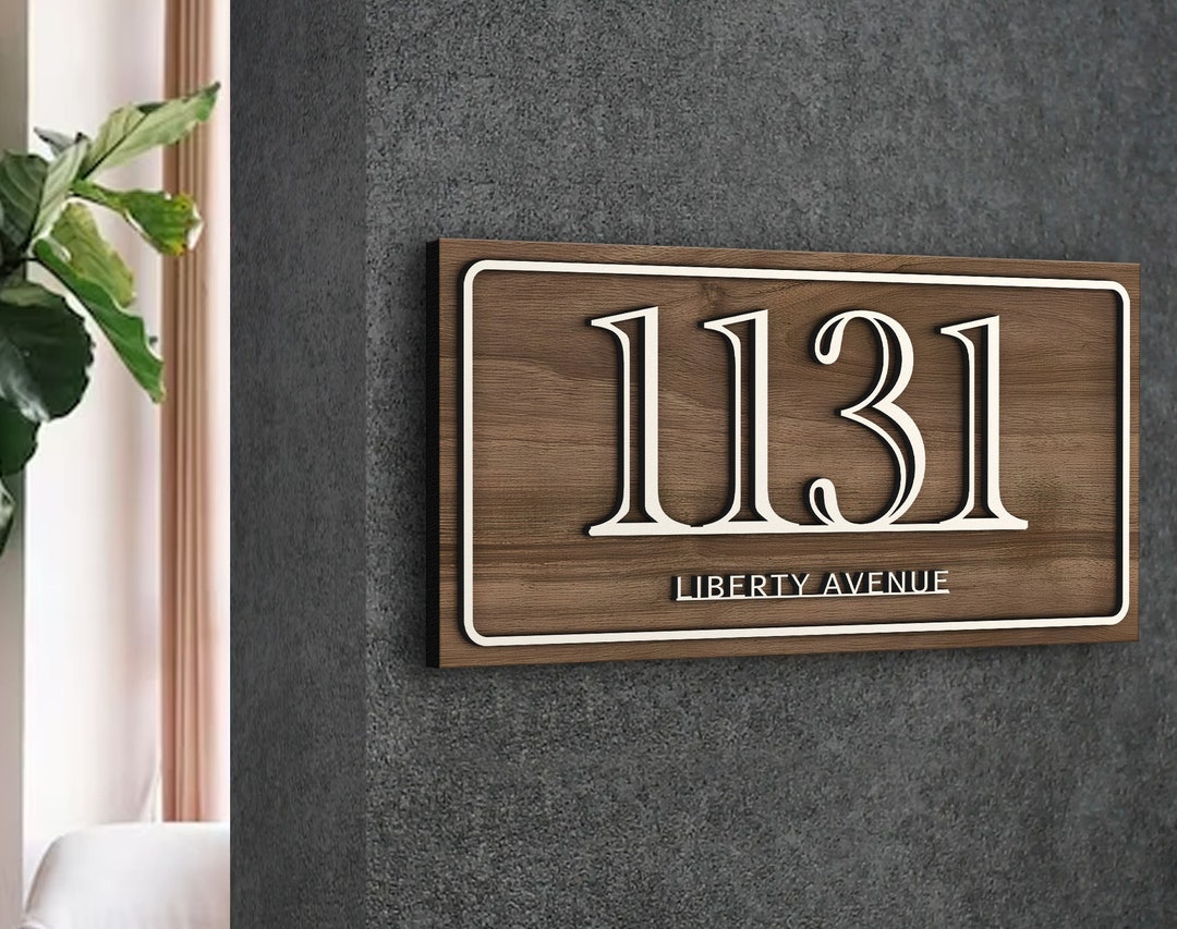 Personalized Wood House Number Sign, Custom Address Number Sign, Porch ...