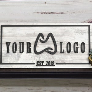 Personalized Wooden Logo Sign, Wooden Sign, Custom Wood Company Sign ...