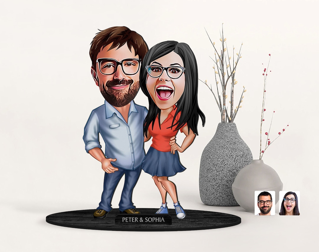 Personalized 3D Wooden Cartooned Figurine Trinket, Custom Wood Cartoon ...