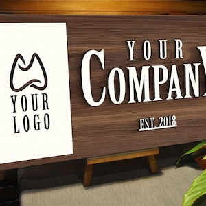 Personalized Wooden Logo Sign, Wooden Sign, Custom Wood Company Sign ...
