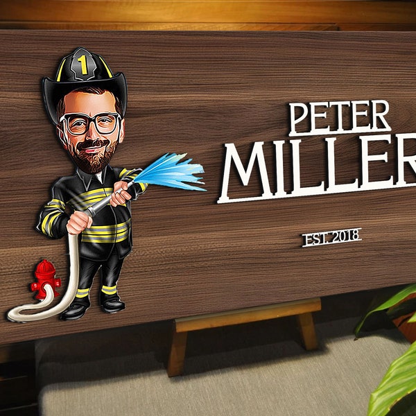 Custom Wood Fireman Signs - Etsy