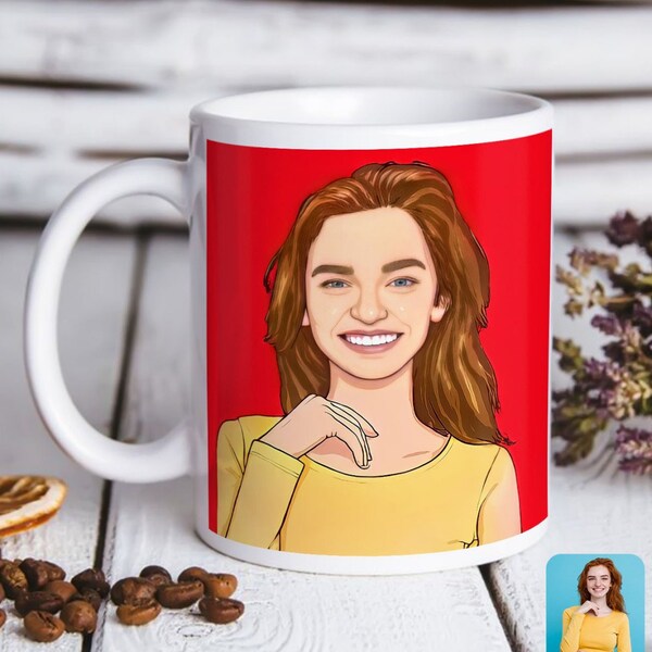 Cartoon Portrait Mug Etsy