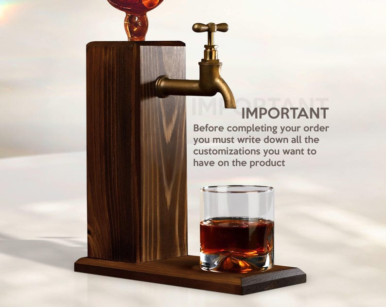 4 Units Personalized Embossed Named Wooden Whiskey Dispensers for Bar ...