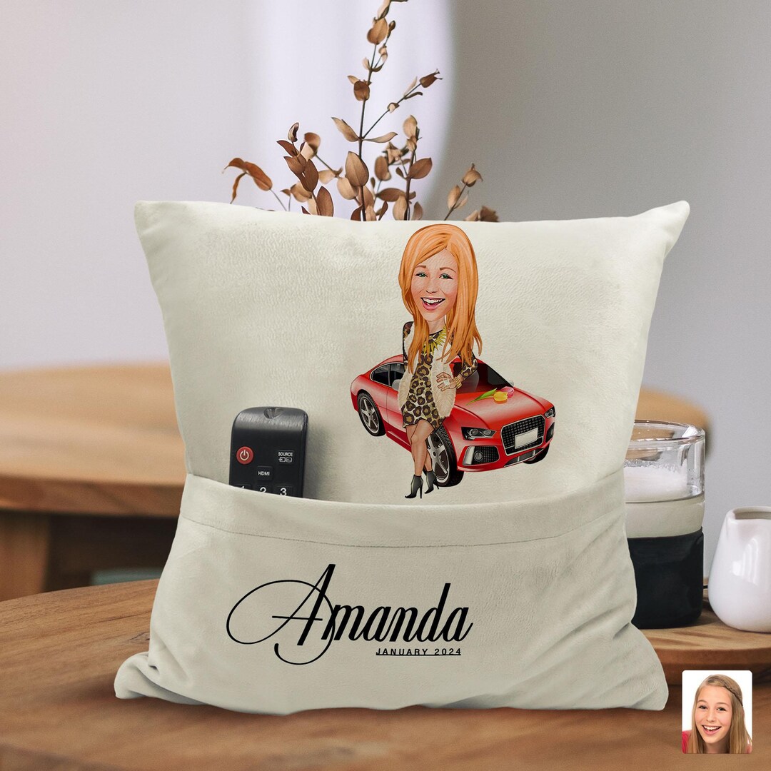 Personalized Boss Cartoon Pillow With Pockets, Custom Fluffy Pillow ...
