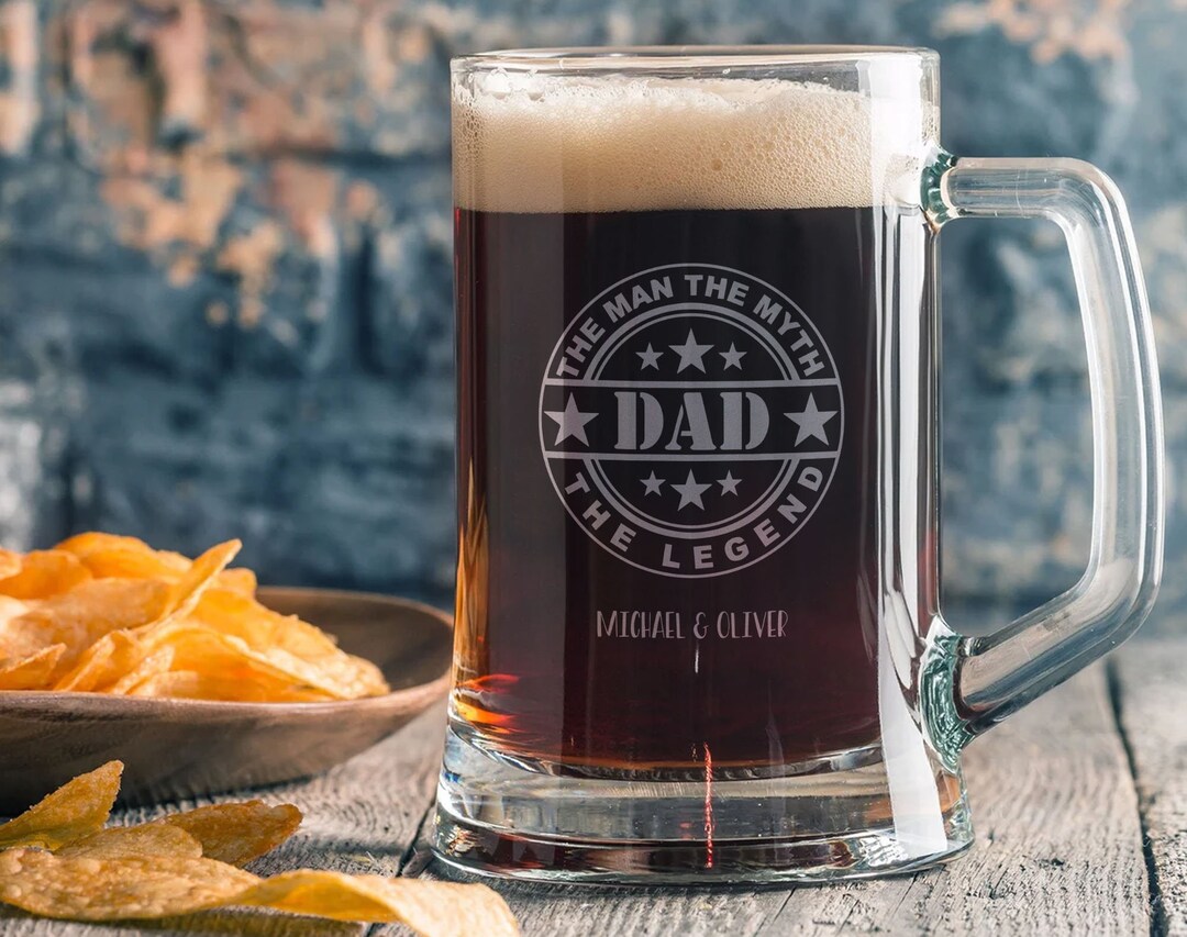 Personalized Laser Engraving Beer Glass for Your Dad, Custom Pint Glass ...
