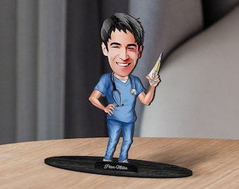 Doctor Congratulations New Job Custom Caricature Trinket Promotion Gift ...