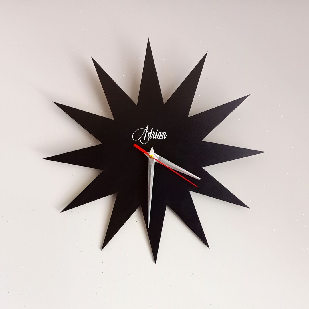 Personalized Wooden Star Wall Clock Custom Wall Clock Wall - Etsy