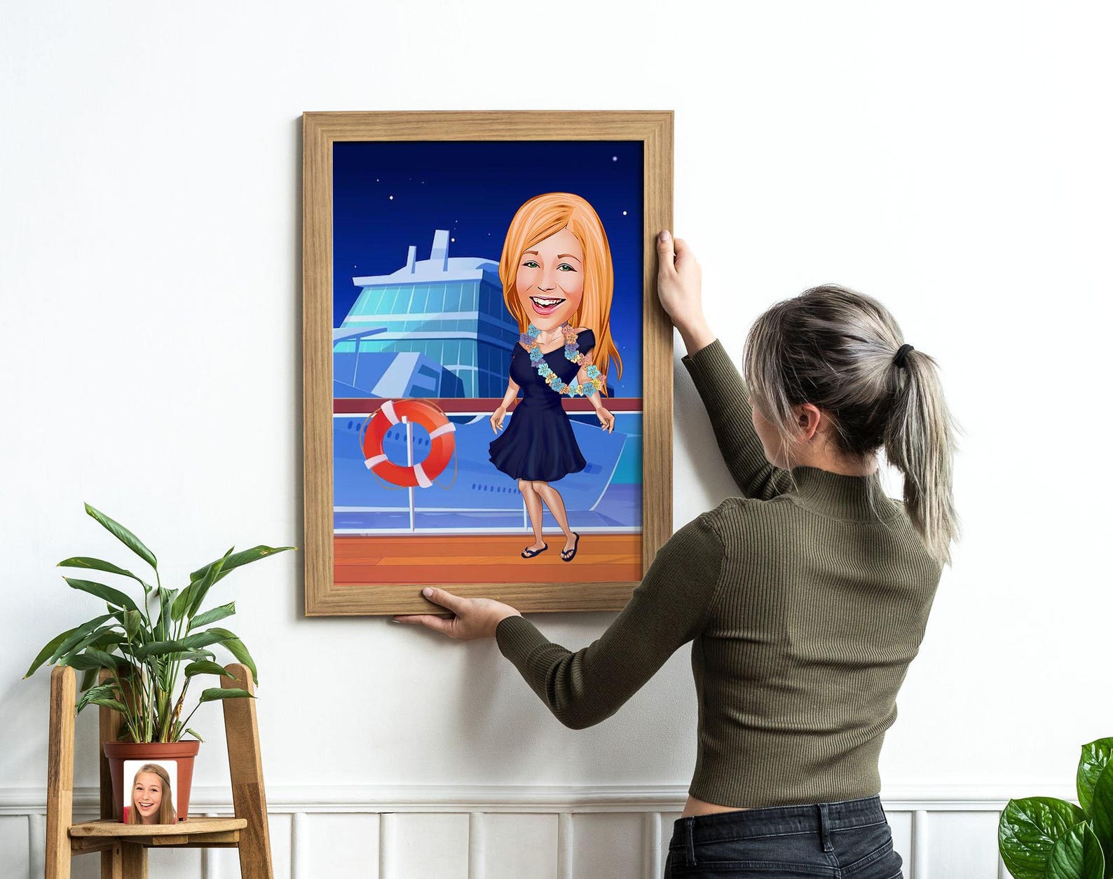 Personalized Cartoon Cruise Trip Holiday Drawing, Custom Cartoon ...