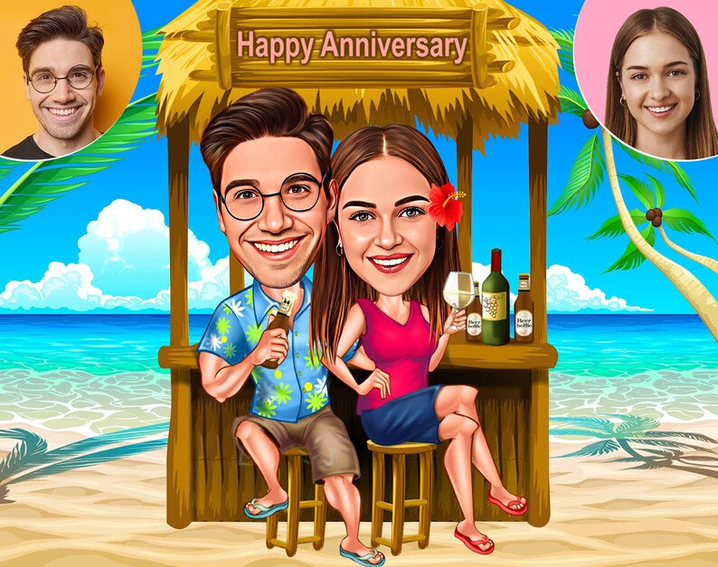 Custom Cartoon Drawing Cartoon Couple Custom Portrait - Etsy