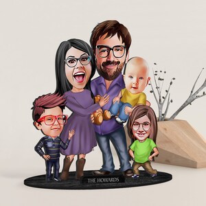 Personalized 3D Wooden Cartooned Family Figurine Trinket, Custom ...