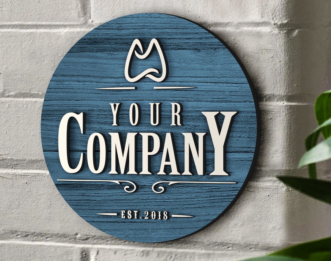 Personalized Wooden Logo Sign Wooden Round Sign Custom Wood - Etsy