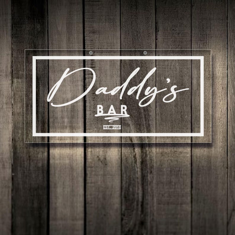 Personalized Clear Acrylic Bar Sign, Custom Bar Sign, Beer Pub, Man ...