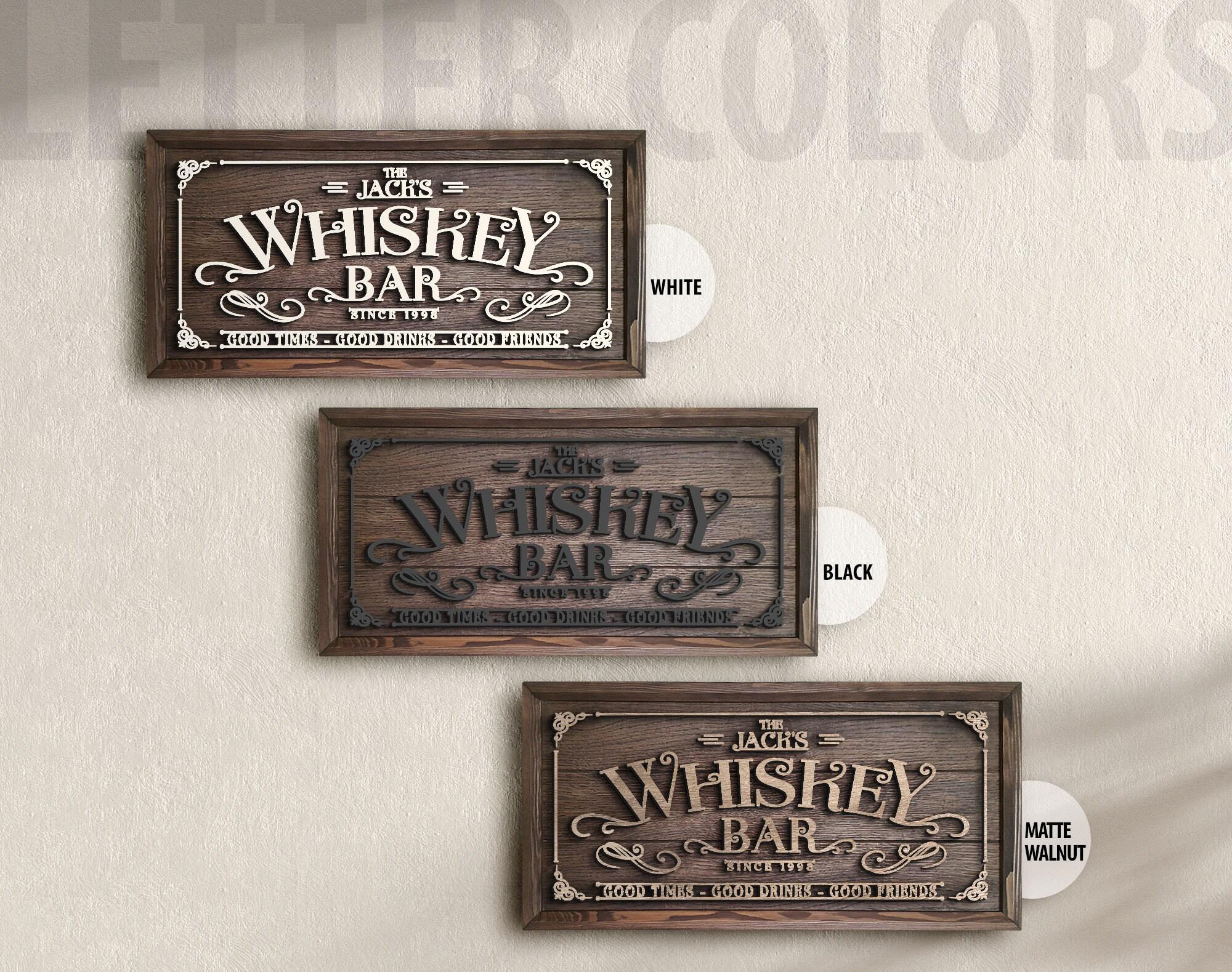 Personalized Handmade Oak Tree Bar Sign, Custom Wood Bar Sign, Bar and ...