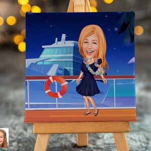 Personalized Cartoon Cruise Trip Holiday Drawing, Custom Cartoon ...