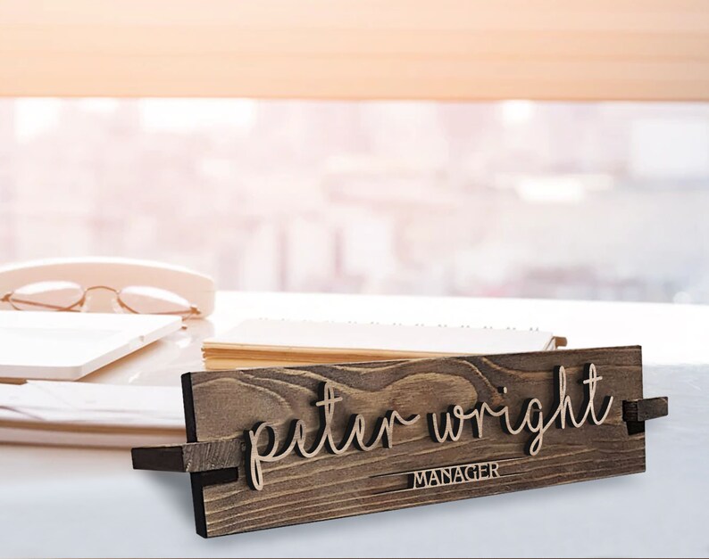 Personalized Handcrafted 3D Naturel Wood Desk Nameplate - Etsy