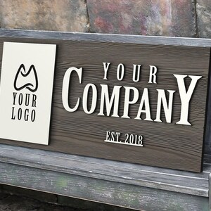 Personalized Wooden Logo Sign, Wooden Sign, Custom Wood Company Sign ...