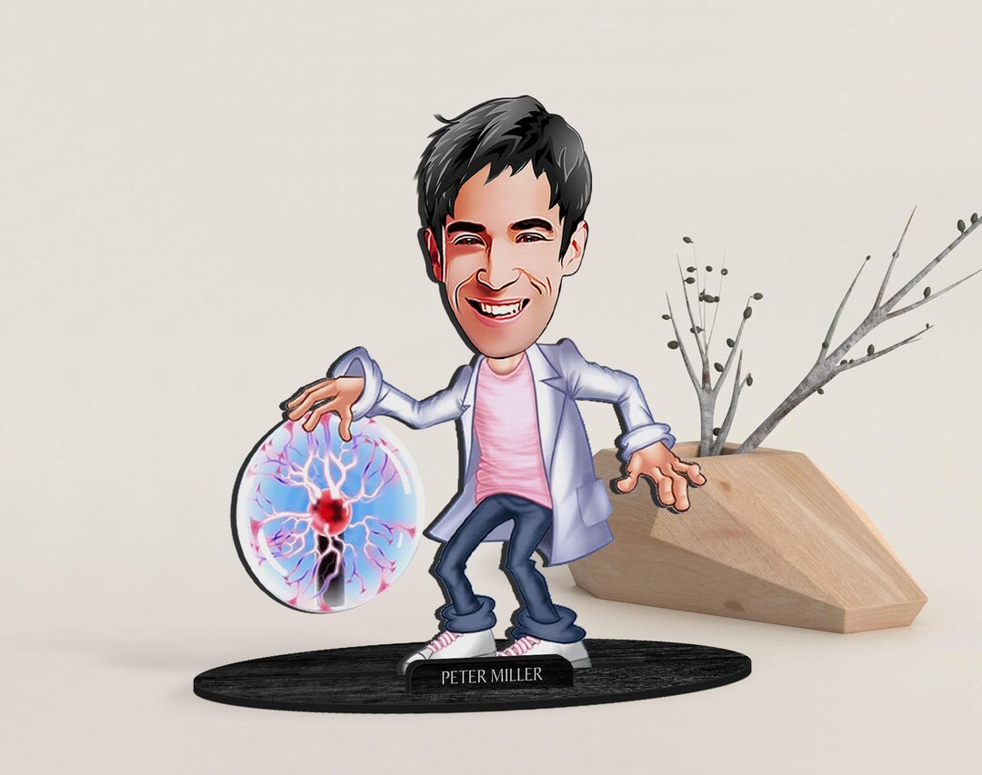 Personalized 3D Wooden Cartooned Electrical Engineer Figurine Trinket ...