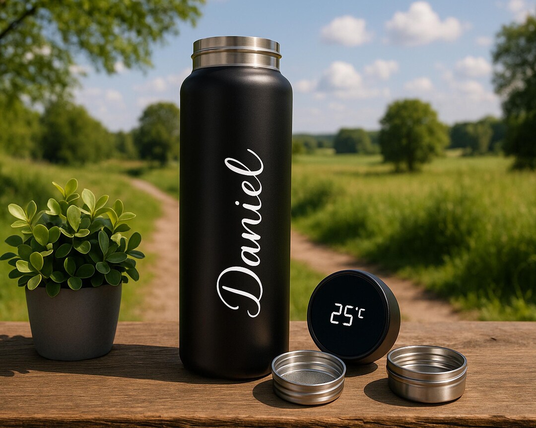 Personalized Smart Thermos With Temperature Display – 500ml Custom ...