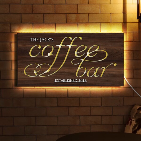 Light up Coffee Sign - Etsy