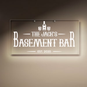 Personalized Clear Acrylic Bar Sign, Custom Bar Sign, Beer Pub, Man ...