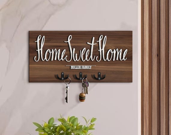 Personalized Key Holder Be Happy