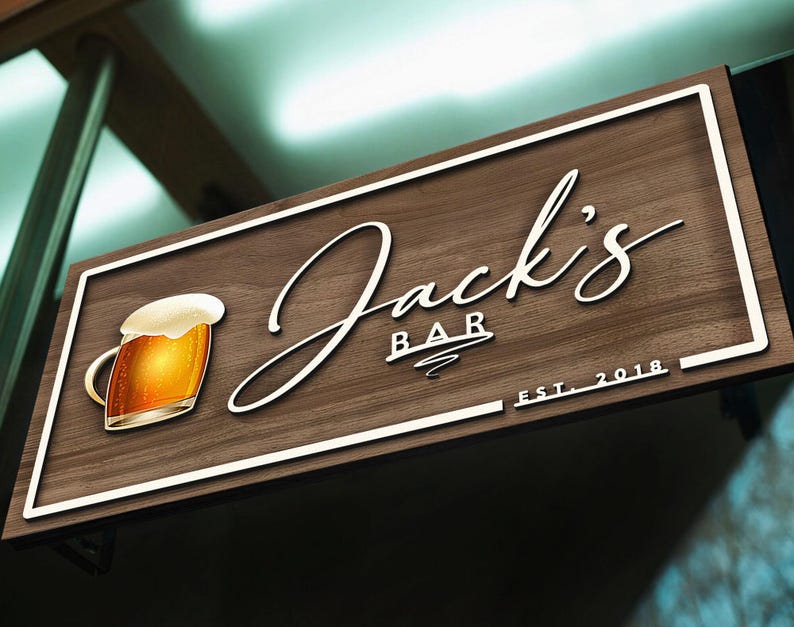Personalized Wooden Bar Sign, Custom Wood Sign, Personalized Wood Sign ...