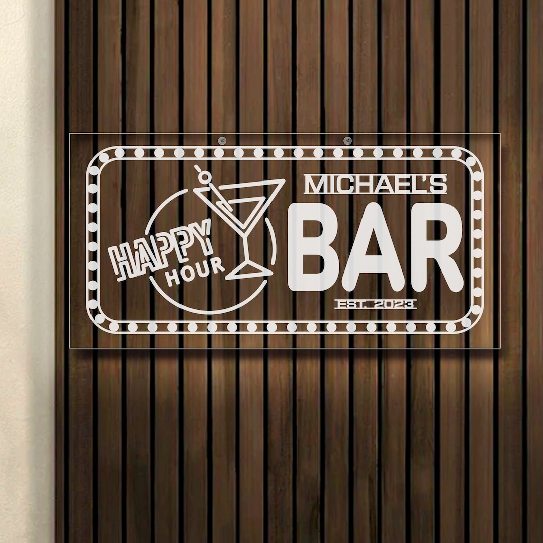 Personalized Clear Acrylic Bar Sign, Custom Bar Sign, Beer Pub, Man ...