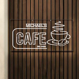 Personalized Clear Acrylic Coffee Bar Sign, Custom Coffee Shop Sign ...