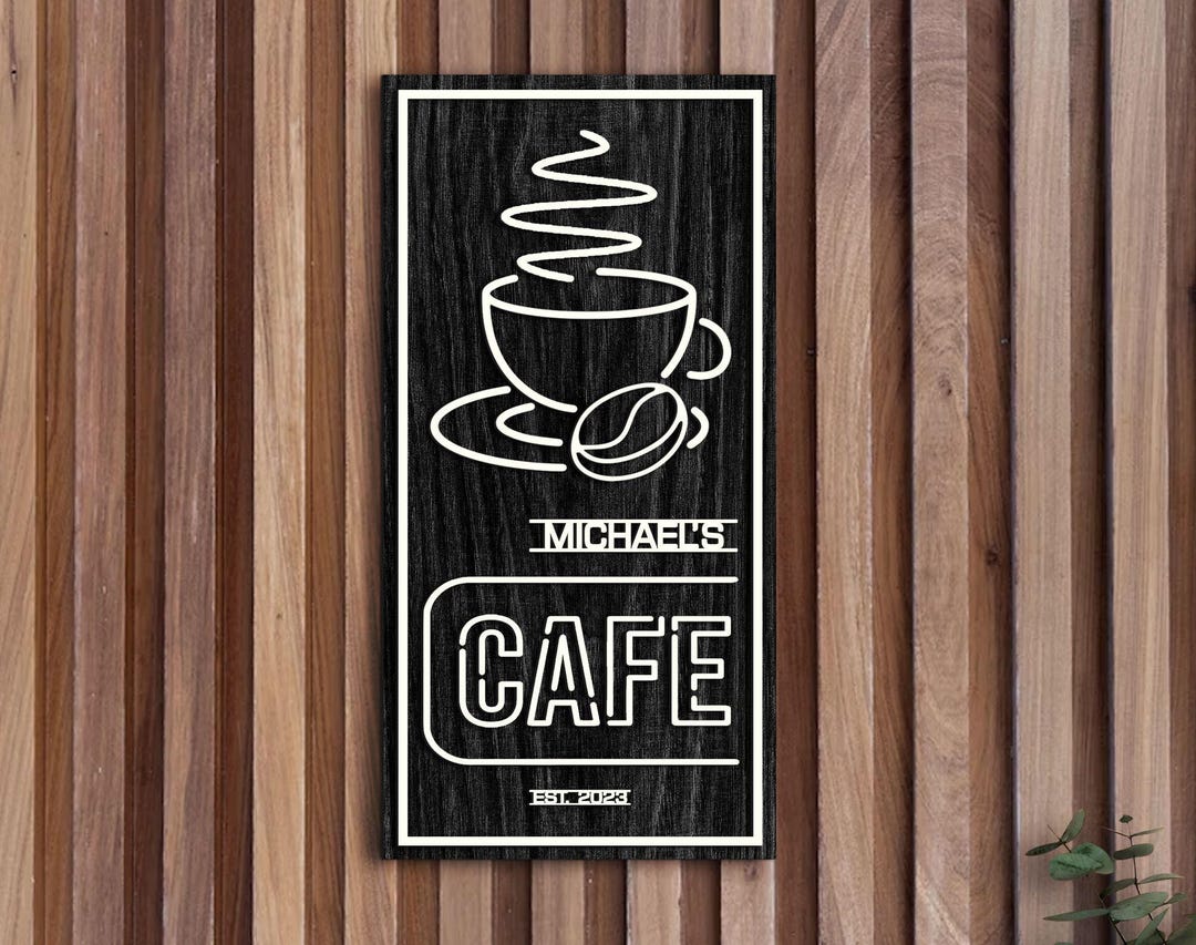Personalized 3D Wooden Cafe Bar Sign, Custom Wood Sign, Coffee Bar ...