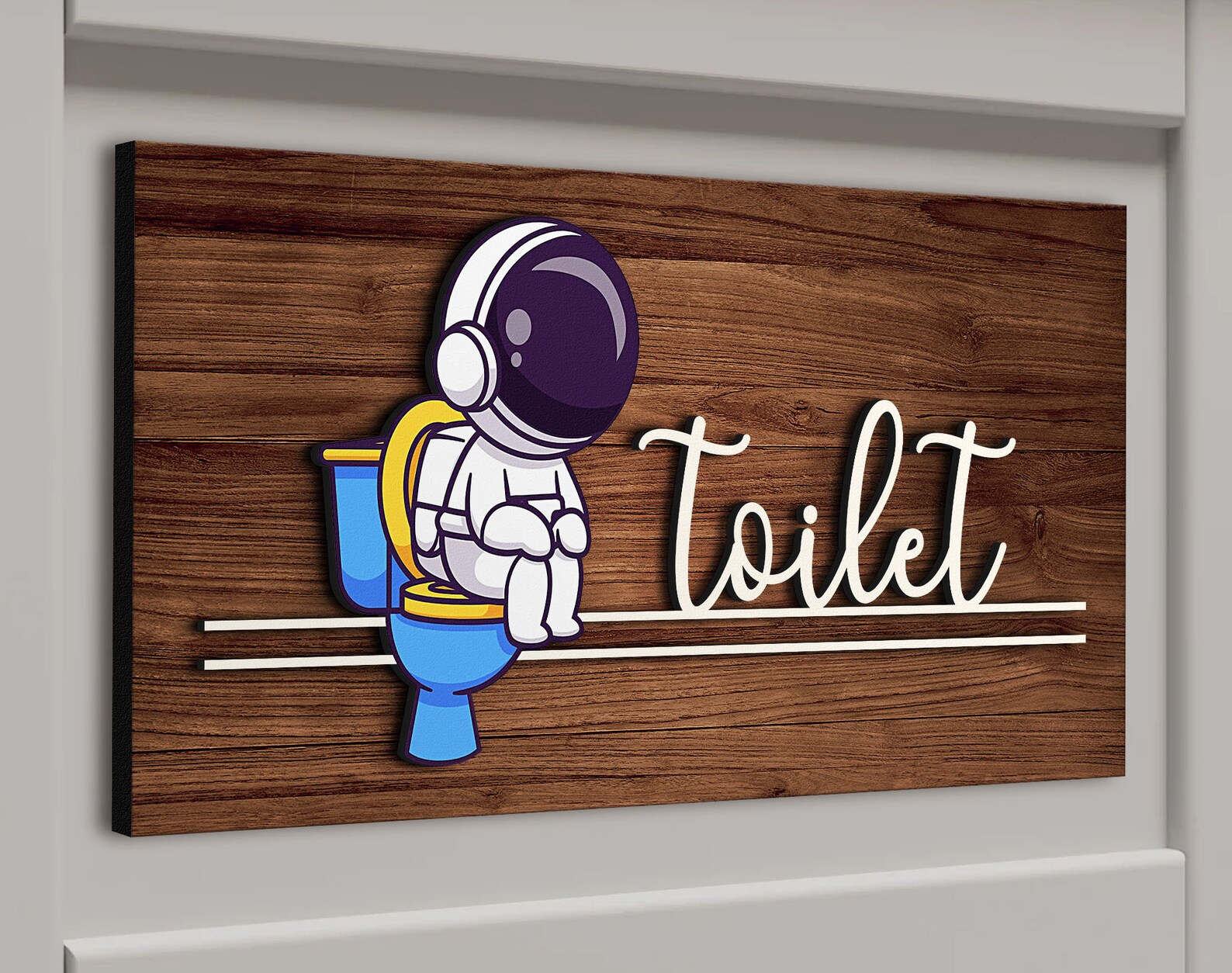 Wooden Modern Toilet Door Sign Bathroom WC Washroom Sign - Etsy