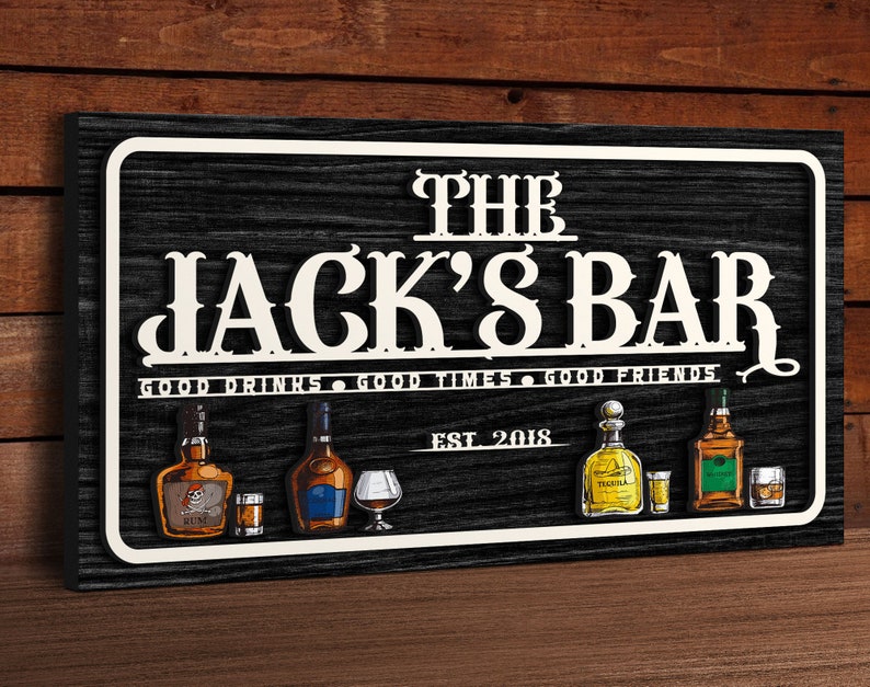 Personalized Wooden Bar Sign Custom Wood Sign Personalized - Etsy