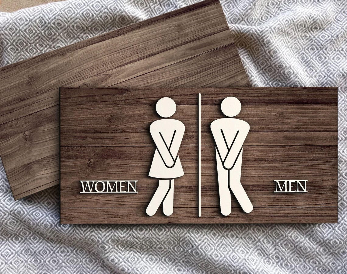 Restroom Door Sign, Men Women WC, Toilet Entrance, Restaurant Sign ...